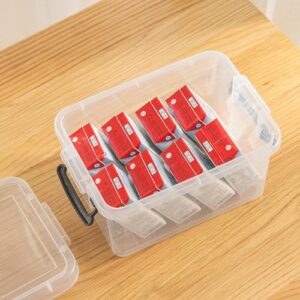 Cetomo 3.2Qt*12 Plastic Storage Bins, Storage Box, 12 Pack, Organizing Container with Durable Lids, Secure Latching Buckles, Stackable and Nestable, No-Frills, Clear