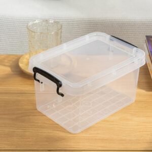 Cetomo 3.2Qt*12 Plastic Storage Bins, Storage Box, 12 Pack, Organizing Container with Durable Lids, Secure Latching Buckles, Stackable and Nestable, No-Frills, Clear