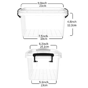 Cetomo 3.2Qt*12 Plastic Storage Bins, Storage Box, 12 Pack, Organizing Container with Durable Lids, Secure Latching Buckles, Stackable and Nestable, No-Frills, Clear