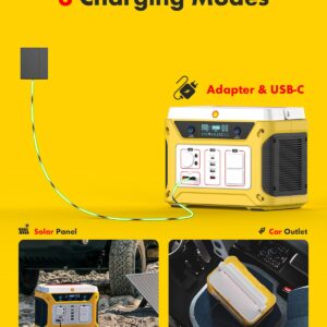 Shell 500W Portable Power Station, 583Wh Solar Generator with 10-Port,LED Light, Emergency Triangle, Portable Power Supply for Outdoor Camping/Home Use/Emergency