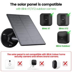 Solar Panel for Blink Camera Outdoor, Outdoor Camera Solar Panel with Battery Compatible with Blink Outdoor (3rd Gen) and Blink XT XT2 Camera, Waterproof Rubber Plug, 9.8ft Cable, Adjustable Mount