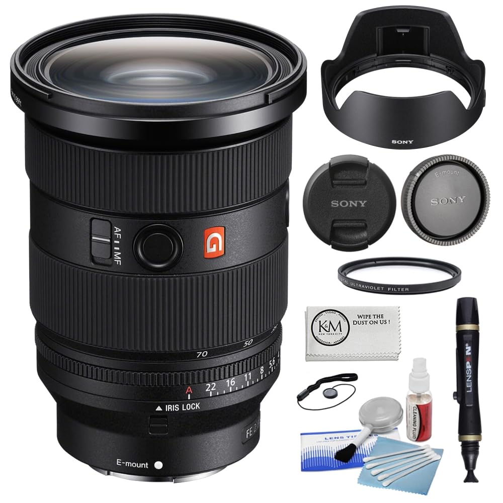 Sony FE 24-70mm f/2.8 GM II Lens Bundled with 82mm UV Filter + 5-Piece Camera Cleaning Kit + Cleaning Lens Pen + Lens Cap Keeper + Microfiber Cleaning Cloth (6 Items)