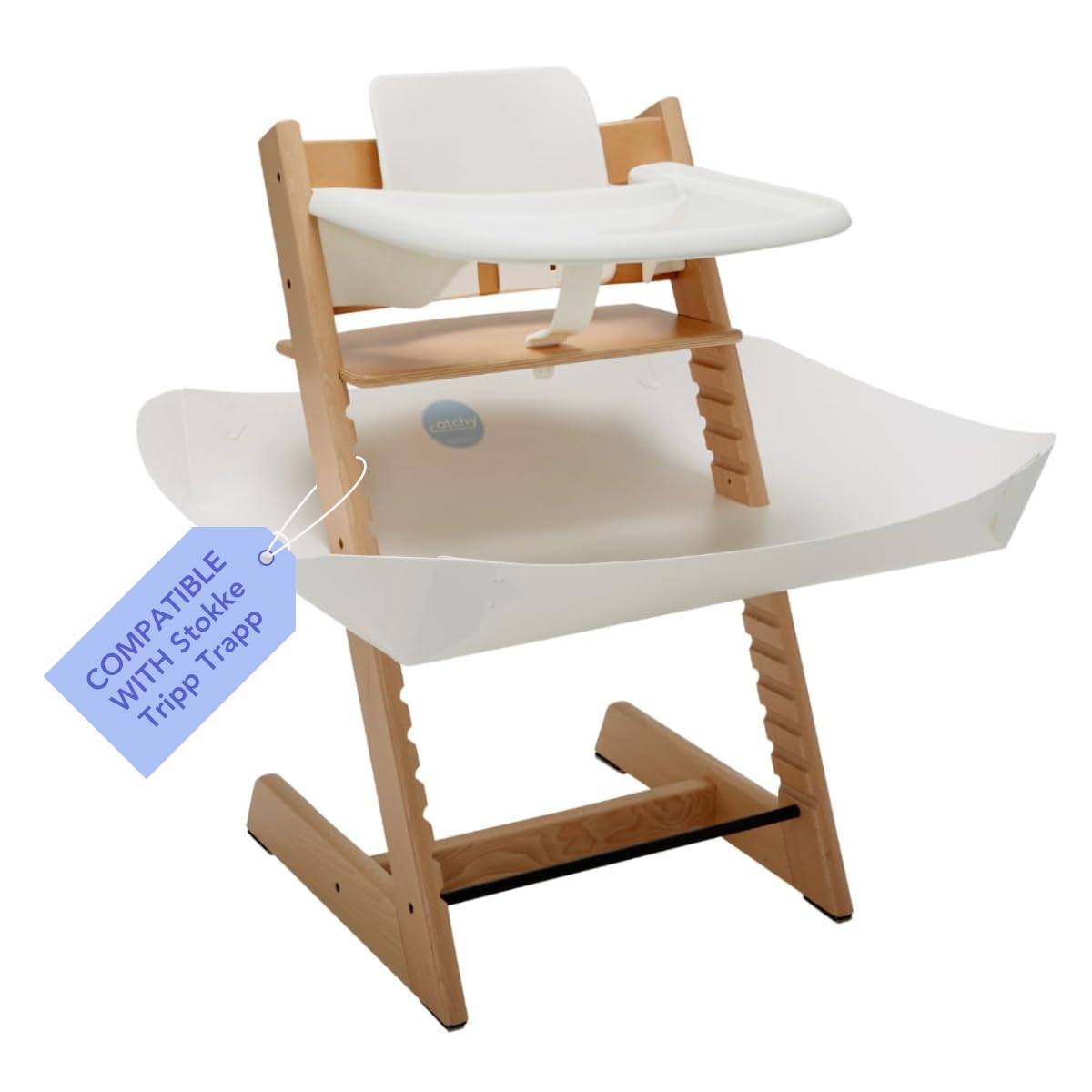 CATCHY - Food Catcher - Compatible with Stokke Tripp Trapp High Chair - Highchair Sold Separately - Baby & Toddler Food & Mess Catcher - Under High Chair Accessory - Baby Feeding Essentials