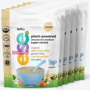 else nutrition high iron super cereal for babies 6 mo+, made with real whole plants for a nutritionally balanced meal, with gluten free carbs and plant protein (vanilla-high iron, 6 pack)