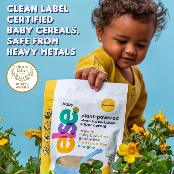 Else Nutrition High Iron Super Cereal For Babies 6 mo+, Made With Real Whole Plants for a Nutritionally Balanced meal, with gluten free carbs and plant protein (Vanilla-High Iron, 6 Pack)