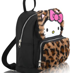 Hello Kitty Mini Backpack Kawaii Bag for Toddler Girls - Kids’ School Travel Bag - Girl’s Fashion Accessory (Leopard)