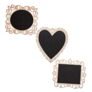 magiclulu 3pcs small blackboard pendant chalkboard tags hanging message blackboard table topper price tags wedding sign message board sign wood tags pendant message board lip gloss wooden