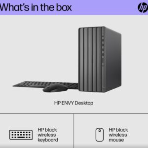 HP Business 13th Generation Envy i7 Tower Desktop, Intel Core i7-13700, Wi-Fi 6, HDMI, Wi-Fi & Bluetooth, Wired Keyboard & Mouse, Windows 11 Pro, Black (32GB RAM | 1TB SSD)