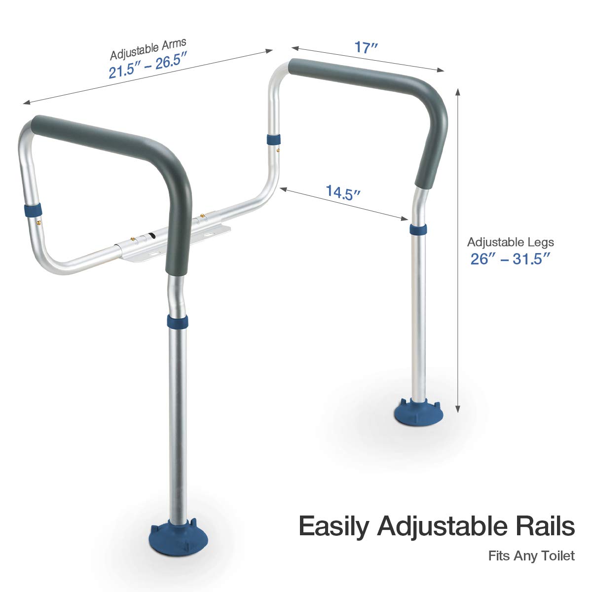 GreenChief 2 in 1 Heavy Duty Shower Chair 700lbs, Bariatric Bath Bench with Cutout Seat & GreenChief Toilet Safety Rail, Medical Bathroom Safety Frame for Elderly, Handicap and Disabled