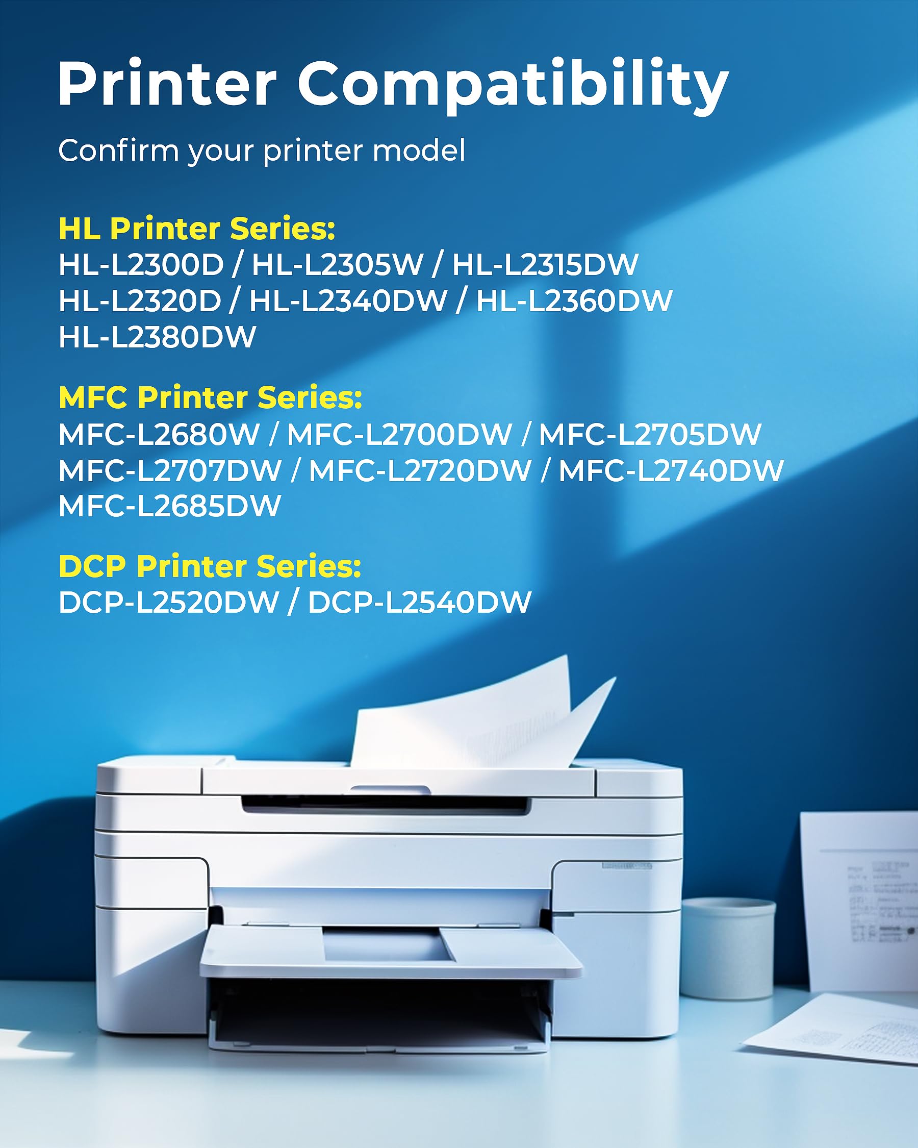 TN660 TN-660 High Yield Toner Cartridge Replacement for Brother TN660 TN-660 TN630 Compatible with Brother HL-L2300D HL-L2305W HL-L2380DW HL-L2320D HL-L2340DW DCP-L2540DW Printer (Black, 2 Pack)