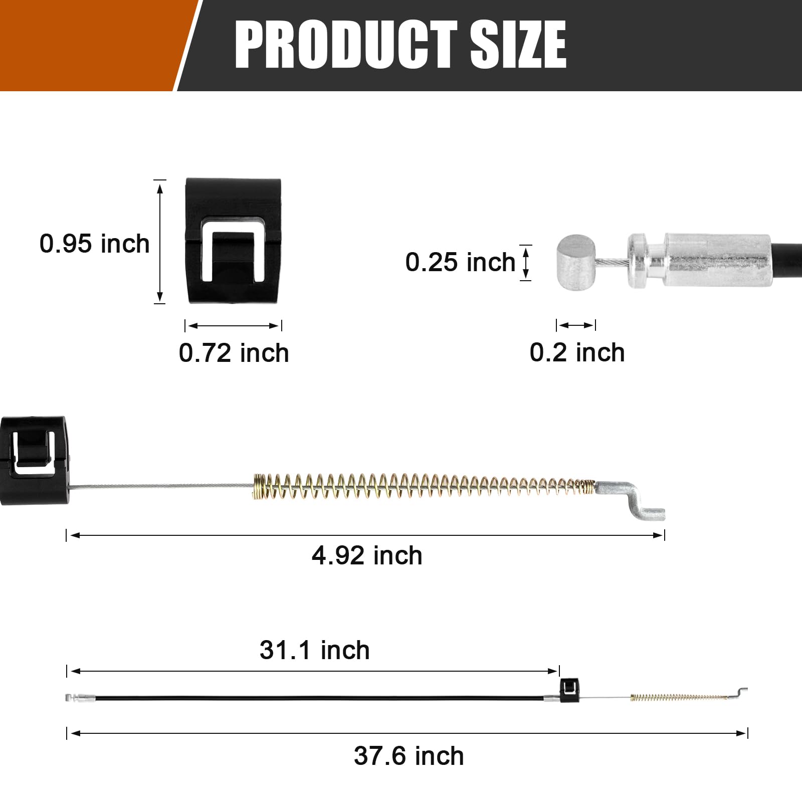 Komokeru Sofa Recliner Cables, Universal Recliner Release Cable Replacement Part,Couch Recliner Pull Cable 37.6inch, Hook Exposed Cable with S Tip Exposed Cable (4.92 in Length)