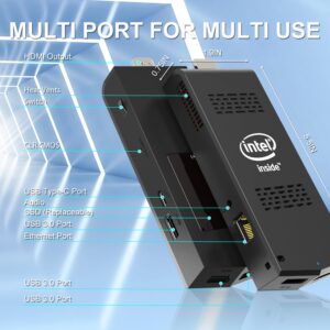 AKLWY Mini PC Stick Windows 11 Pro Celeron N4020 8GB DDR4 512GB SSD Mini Computer Intel Compute Stick Support HDMI 4K 60Hz, Gigabit Ethernet, 2.4G/5G WiFi, Bluetooth 4.2, Auto Power On