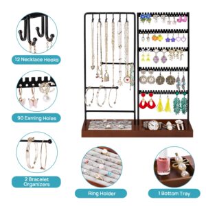 Vtopmart 4 Pack Stackable Makeup Organizer with Jewelry Organizer