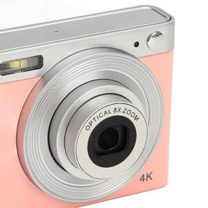 4K Digital Camera, 4K Lightweight Ultra HD Digital Camera, Portable Retro Camera Compact vlog Beauty Filter Camera, for Travel Vlogging (Pink)