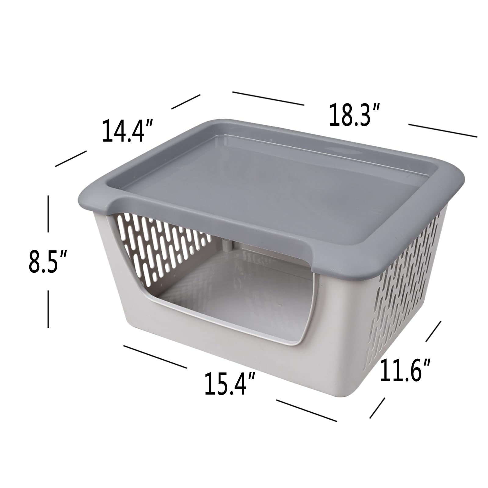 Kiddream 5 Tiers Plastic Stackable Baskets with Wheels, Grey Stacking Organizer Basket Bins