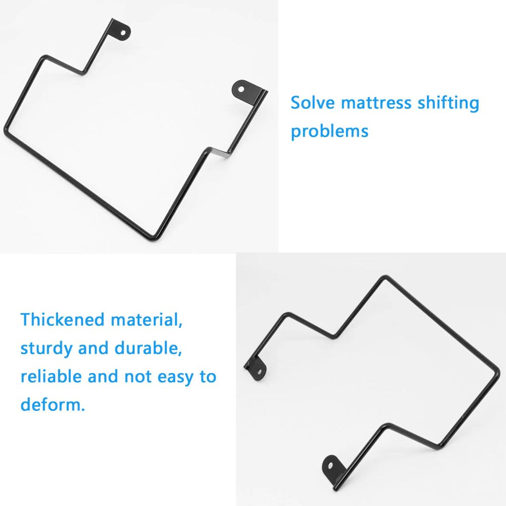 UtySty 2 Pack Mattress Retainer Bar Bracket Slide Stopper Holder in Place Anti-Sliding Non-Slip Mattress Gasket Gripper for Metal and Wood Bed Frame