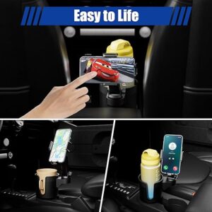 CYEVA Cup Holder Phone Mount for Car, 2 in 1 Cup Holder Expander for Car with 360°Rotation Long Arm Cell Phone Holder for Car Compatible with All Smartphones