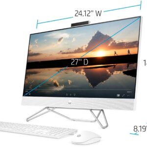 HP 27" FHD Touchscreen All-in-One Business Desktop Computer PC[Windows 11 Pro], 8-Core AMD Ryzen 7 5700U(up to 4.3 GHz), 32GB RAM, 2TB PCIe SSD, Wi-Fi, BT, IR Camera, Wireless KB & Mouse, w/Battery