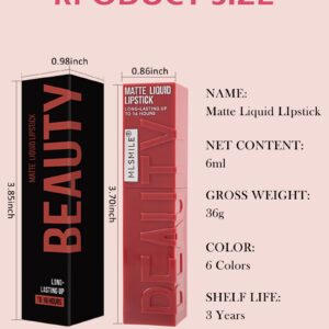 Matte Liquid Lipstick for Women, 1Pcs Highly Pigmented Color Lip Stain Tint, Super Velvet Matte Lip Gloss, Up to 16H Wear, Long Lasting Waterproof Smudge-proof, Non-Stick Cup Lip Makeup-01# Nude Pink