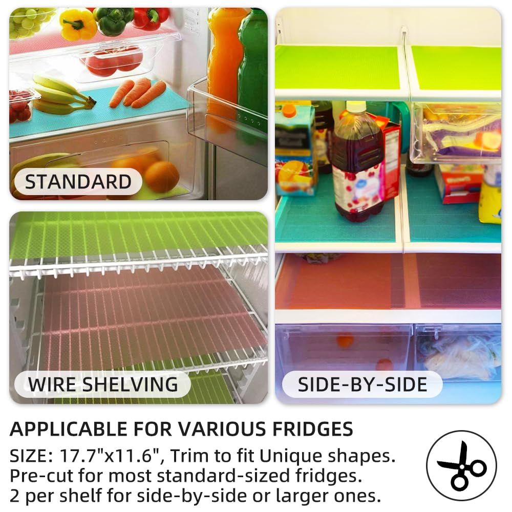 FinalNest 16Pcs Refrigerator Mats, Waterproof Non-Slip EVA Refrigerator Liner Pads Drawers Shelves Cabinets Storage Kitchen and Placemats-R-16-1