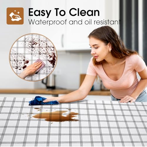 Beautysaid Drawer and Shelf Liners for Kitchen Cabinets, Non Adhesive Slip Resistant Shelf Paper Thickened Strong Grip Waterproof Mats for Bathroom Bedroom Shelve(Plaid,12 in x 10 FT)