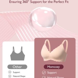 Momcozy Nursing Bras for Breastfeeding 2 Pack, YN46 Jelly Strip Support Comfort Maternity Bra, Seamless Soft Wirefree Pregnancy Bra