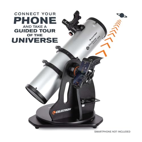 Celestron Starsense Explorer 130 mm Dobsonian Telescope - Smartphone App-Enabled Tabletop Scope for Adults, Beginners and Astronomy Enthusiasts Bundle with All-Metal Height-Adjustable Tripod (2 Items)