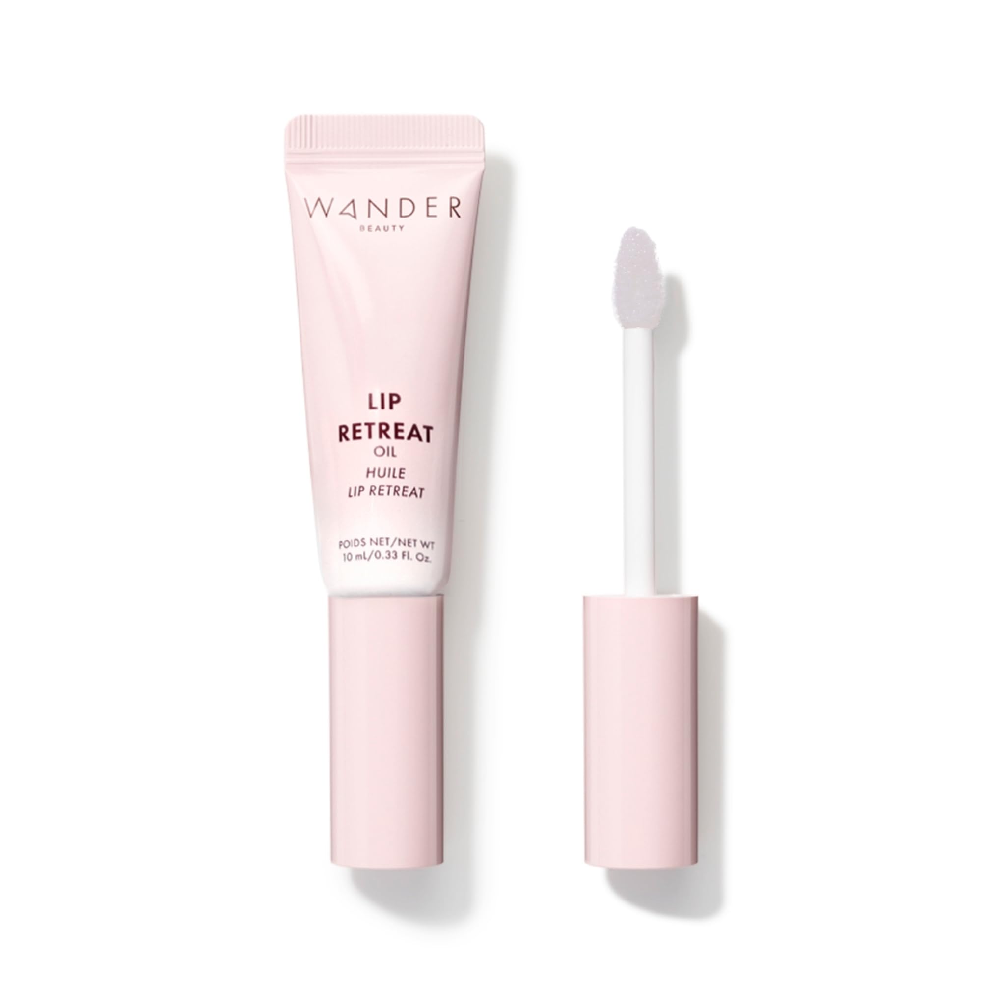 Wander Beauty Lip Retreat Oil - Oasis Glow (Shimmery Clear) - 4 in 1 Tinted Lip Oil + Moisturizing Lip Gloss With Avocado, Vitamin E & Rosehip - Hydrating Luxurious Lip Care for Dry Lips - 0.33 fl oz