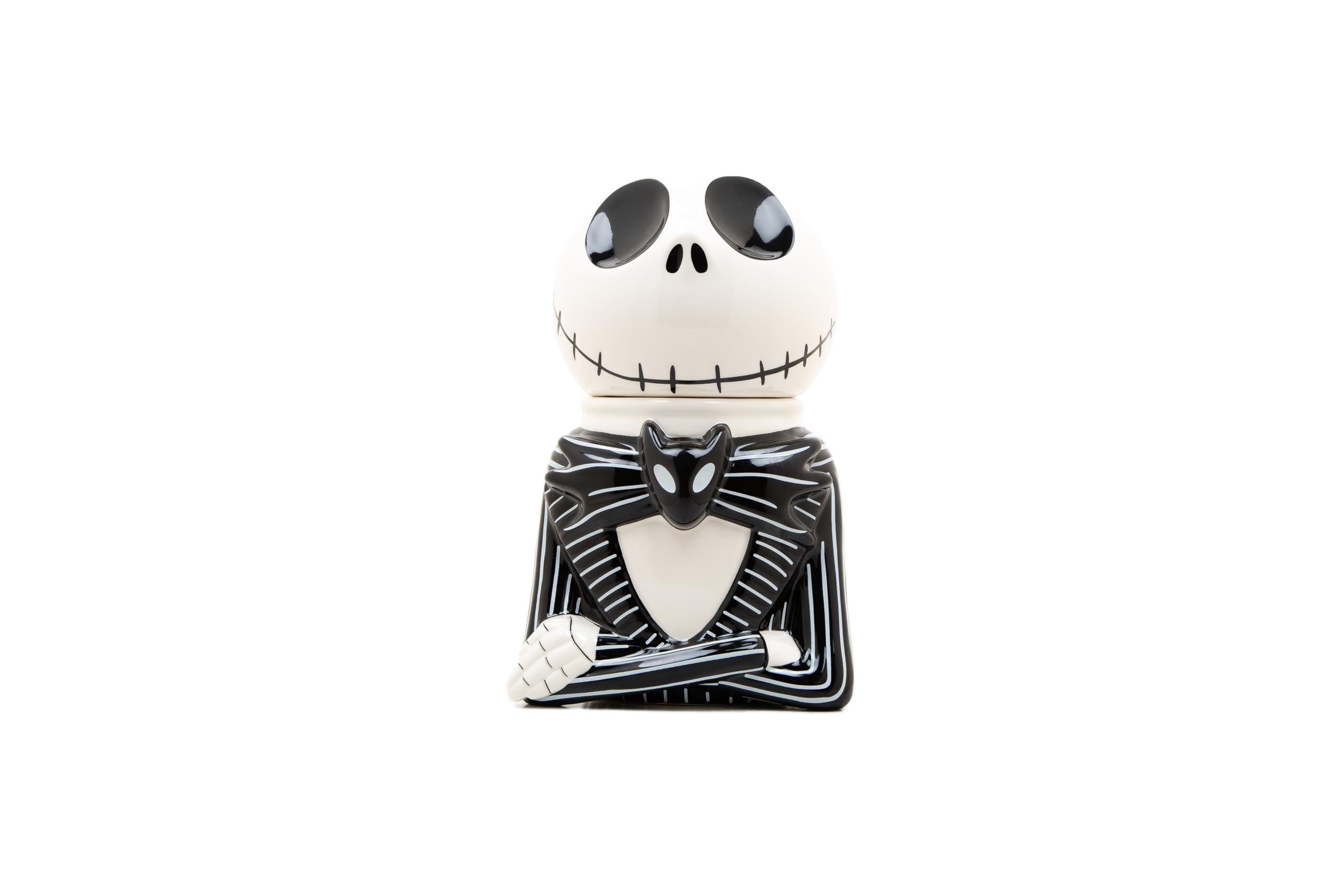 Disney Nightmare Before Christmas Jack Figural Cookie Jar or Candy Jar | Cute Ceramic Housewarming Gifts For Men and Women And Kids | Official Licensee | 1 Set