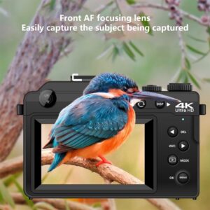 HD Flip Screen Selfie SLR Camera - 2.4 Inch Flip Screen,16Megapixels, Electronic A𝚗ti-sh𝚊ke,16 Times Digital Zoom,Built-in Microphone and Speaker for Travel/Gift (BK X9)