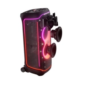 JBL Partybox Ultimate - Multi Purpose Party Speaker, with Wi-fi & Bluetooth Connectivity, Wireless, Lightshow, IPx4 Slashproof, Dual Mic & Guitar Inputs, Handle & Sturdy Wheels, Black