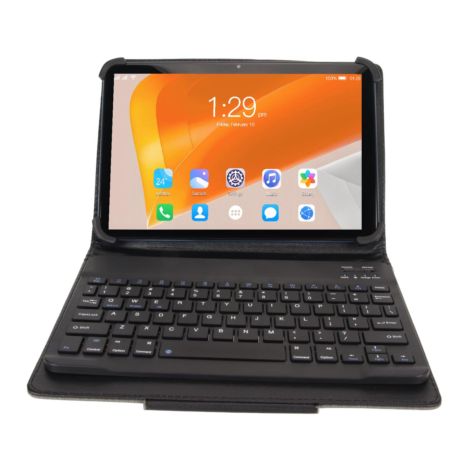 Haofy Tablet, 10.1 Inch Tablet 2 in 1 Blue with Keyboard for Android 12 for Daily (US Plug)