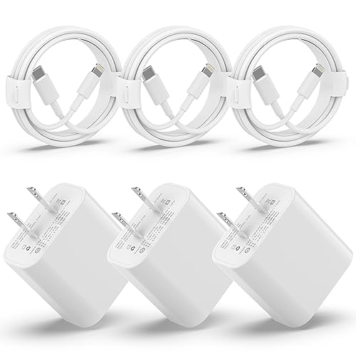 USB C Charger iPhone Charger Fast Charging【MFi Certified】3Pack 20W Type C Wall Charger Block with 6FT Long USB C to Lightning Cable Compatible for iPhone 14Pro/13 Pro/12/12 Pro Max/11/XS Max/XS/XR/X/8