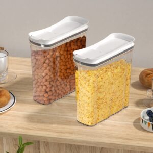 LeonDia 2 Packs Cereal Containers Storage, Airtight Food Storage Containers with Lid, BPA-Free Pantry Organizers and Storage for Cereal Flour Sugar Rice, Cereal Dispenser with 4L/135.2oz