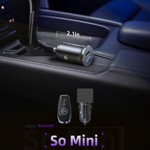 LISEN 95W Car Charger USB C Fast Charge PD65W Super Fast Charging Car Phone Charger Adapter Type C All Metal Cigarette Lighter USB Charger Adapter for iPhone 15 Pro Max iPad Pro Samsung Galaxy