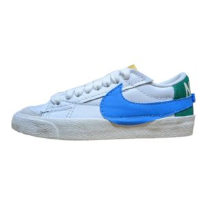 nike women's blazer low '77 jumbo sneakers (white/malachite, 6.5)