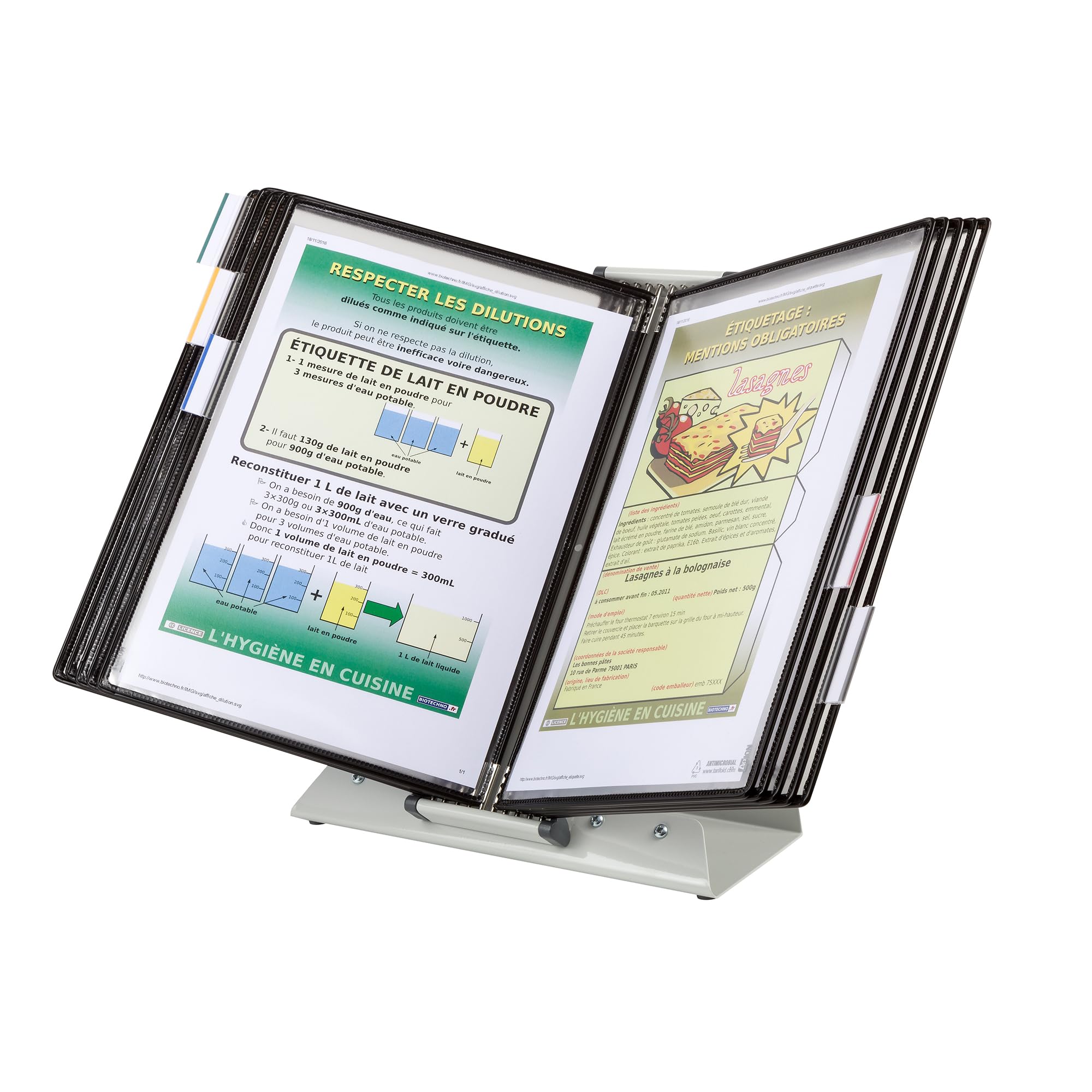 Tarifold® Desktop Reference and Display System, 10 Double-Sided Pockets, Letter-Size, Black-Framed (D271)