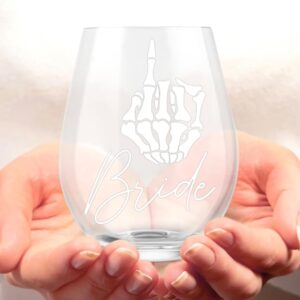 Crazy Paisley Designs - Custom Spooky Skeleton Bride & Groom Wine Glass Set