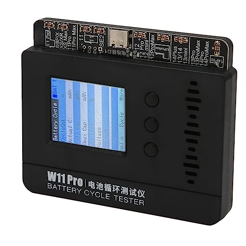 Battery Cycle Tester, 1.8 Inch TFT Screen Cell Battery Tester Automatic Parameter Matching AC 100 to 240V for Repair (US Plug)