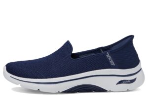 skechers women's go walk arch fit 2.0 delara hands free slip-ins sneaker, navy/white, 9.5