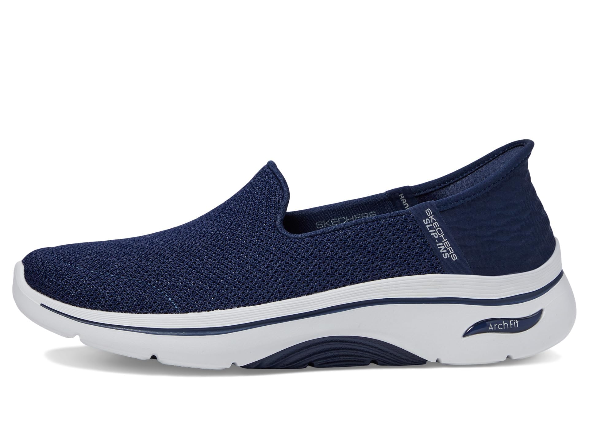 Skechers Women's Go Walk Arch Fit 2.0 Delara Hands Free Slip-Ins Sneaker, Navy/White, 9.5