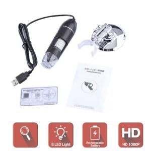 Handheld Digital Microscope Accessories 500X USB Digital Microscope Electronic Microscope Camera 8 LED Magnifier Adjustable Magnification Microscope Accessories (Color : USB 1600x)