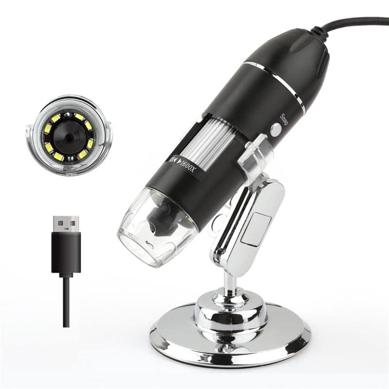 Handheld Digital Microscope Accessories 500X USB Digital Microscope Electronic Microscope Camera 8 LED Magnifier Adjustable Magnification Microscope Accessories (Color : USB 1600x)