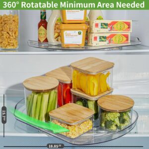 Square Lazy Susan Turntable Organizer for Refrigerator, 15.67''Clear, 360°Rotate Rectangle Fridge Organizer and Storage, Lazy Susan for Kitchen, Table, Pantry, Cabinet, Countertop