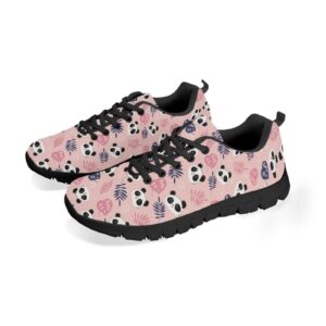 SYtrade Anime Panda Leaves Pink Women's Fashion Athletic Casual Shoes Breathable Lightweight Running Shoes for Women