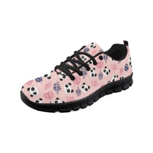 SYtrade Anime Panda Leaves Pink Women's Fashion Athletic Casual Shoes Breathable Lightweight Running Shoes for Women