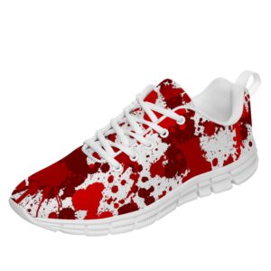 ocmogic blood shoes for women men running walking tennis sneakers blood splatter bloody halloween shoes gifts for her him,size 8.5 men/10 women black