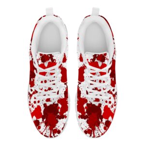 ocmogic Blood Shoes for Women Men Running Walking Tennis Sneakers Blood Splatter Bloody Halloween Shoes Gifts for Her Him,Size 8.5 Men/10 Women Black