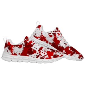 ocmogic Blood Shoes for Women Men Running Walking Tennis Sneakers Blood Splatter Bloody Halloween Shoes Gifts for Her Him,Size 8.5 Men/10 Women Black