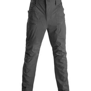 HAN·WILD Men's Tactical Pants Hiking Cargo Pant Lightweight Tear-Resistant Outdoor Combat Military Trousers Gray